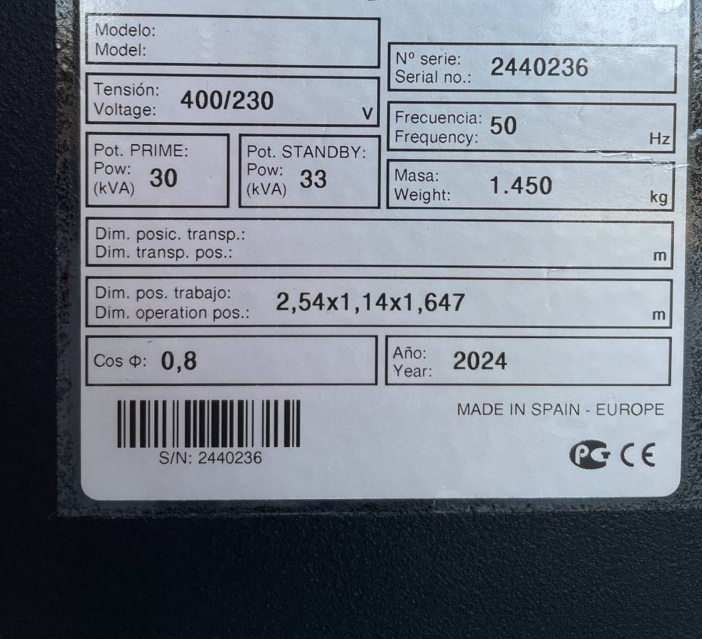 Deutz TD2.2L3 - 33 kVA Stage V Generator - DPX-19004.1, year of ...