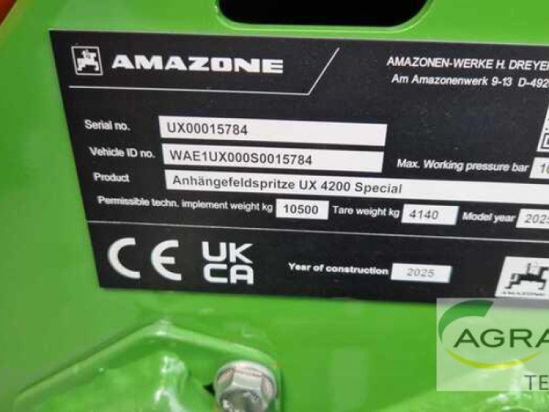 Amazone UX 4200 SPECIAL, baujahr 2025 Feldspritze - AGRAVIS Technik ...